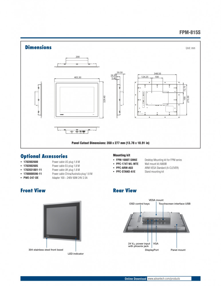 FPM-815S product document page 2