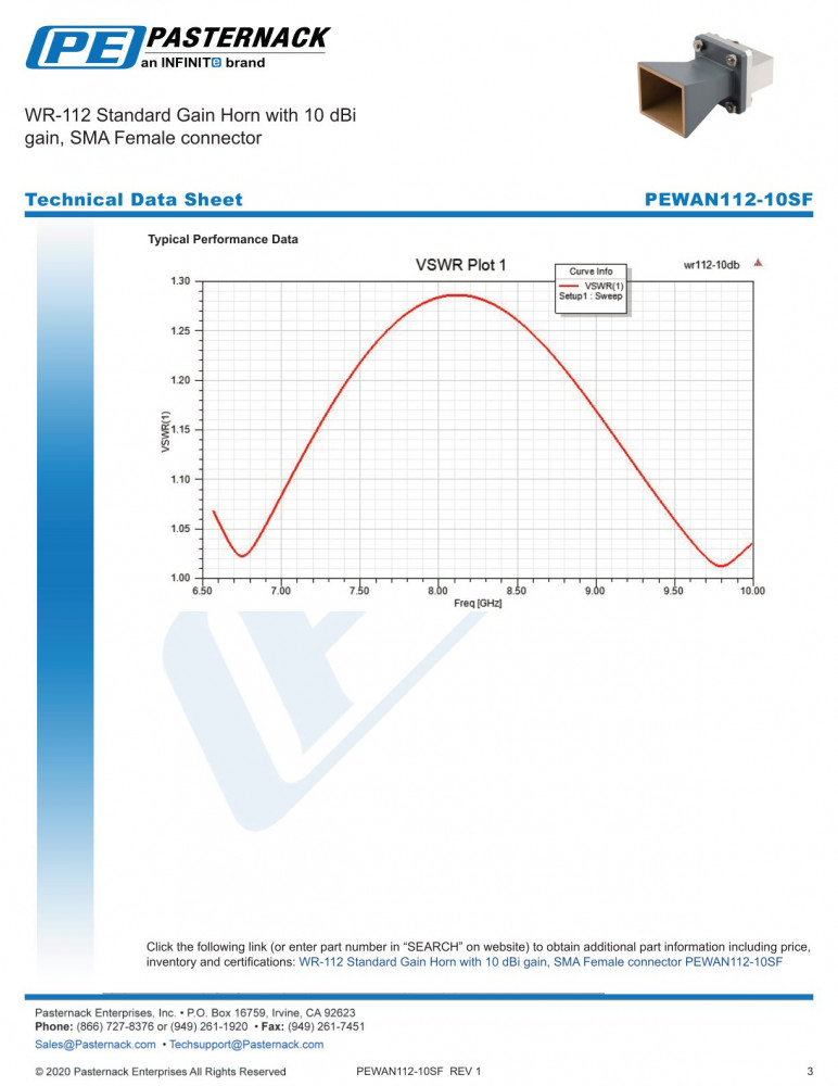 PEWAN112-10SF technical data sheet page 3