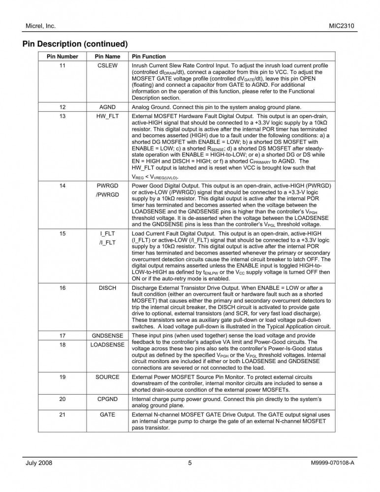 MIC2310 datasheet page 5