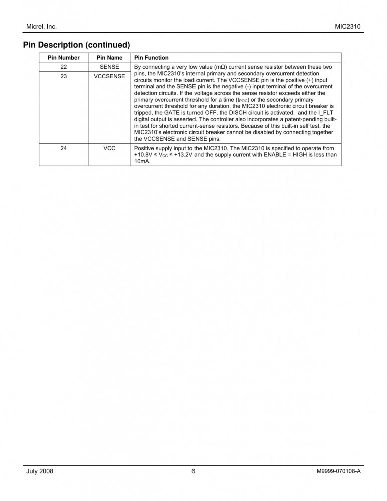 MIC2310 datasheet page 6