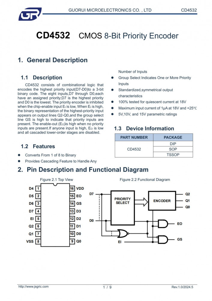 CD4532 technical document page 1