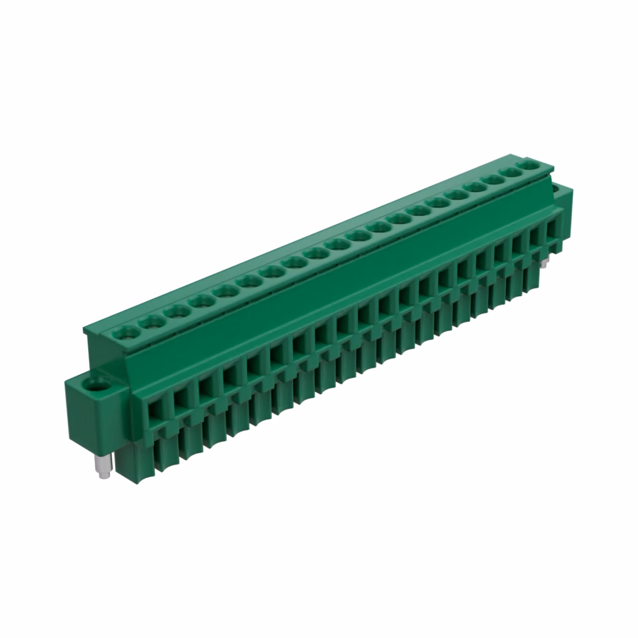3.81mm Pitch Eurostyle Vertical Plug, with Retention Screws, Rear Wire Entry, Green Housing, Gold (Au) Plated, 20 Circuits for sale