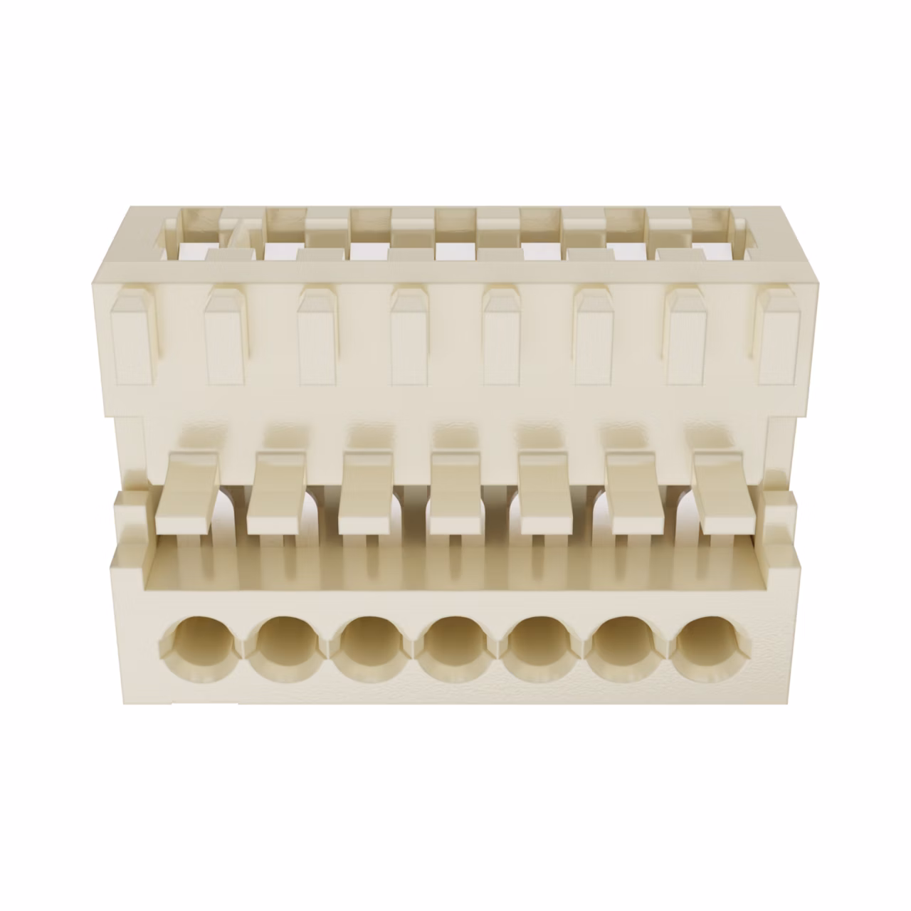 Appli-Mate RAST 2.5 Connector, 2.50mm Pitch, Female, 7 Circuits, Polarizing Rib Between 1/2, Closed Endwalls, Tin Plating for sale