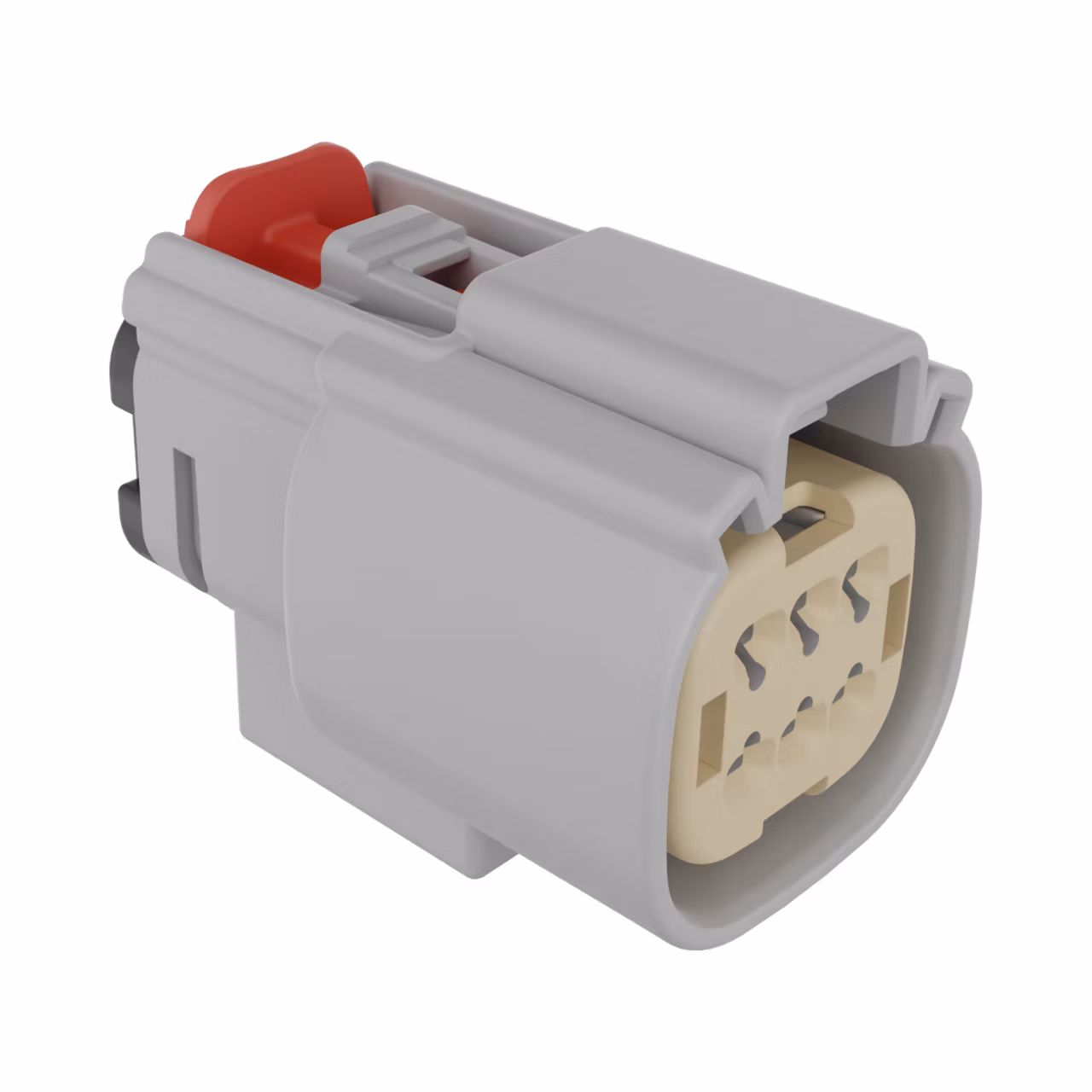 MX150 Mat-Sealed Female Connector Assembly, Dual Row, 6 Circuits, Keying Option D, with Clipslot, with Connector Position Assurance, Stone Gray for sale