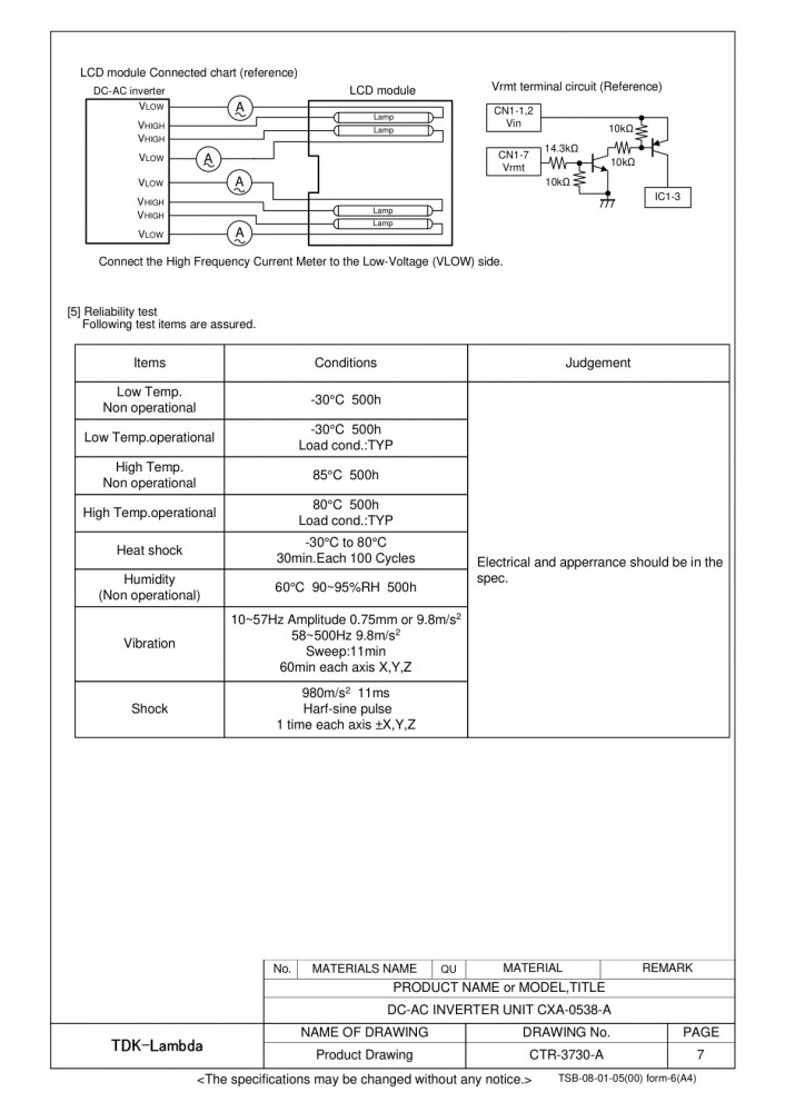 CXA-0538-A product drawing, page 8