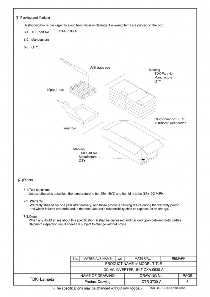 CXA-0538-A product drawing, page 9