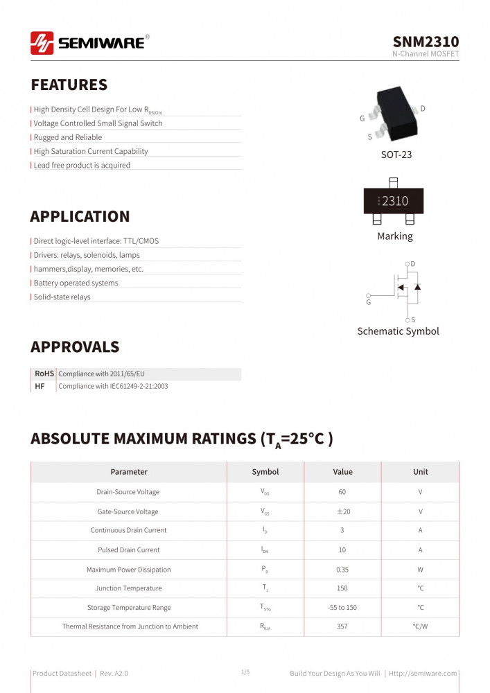 SNM2310 technical document, page 1