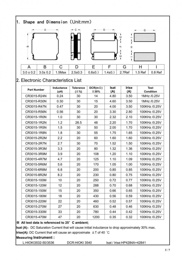 CR3015-470M specification page 3