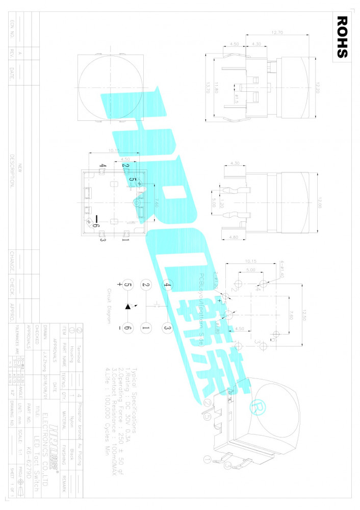 K6-6279D-01 technical drawing preview