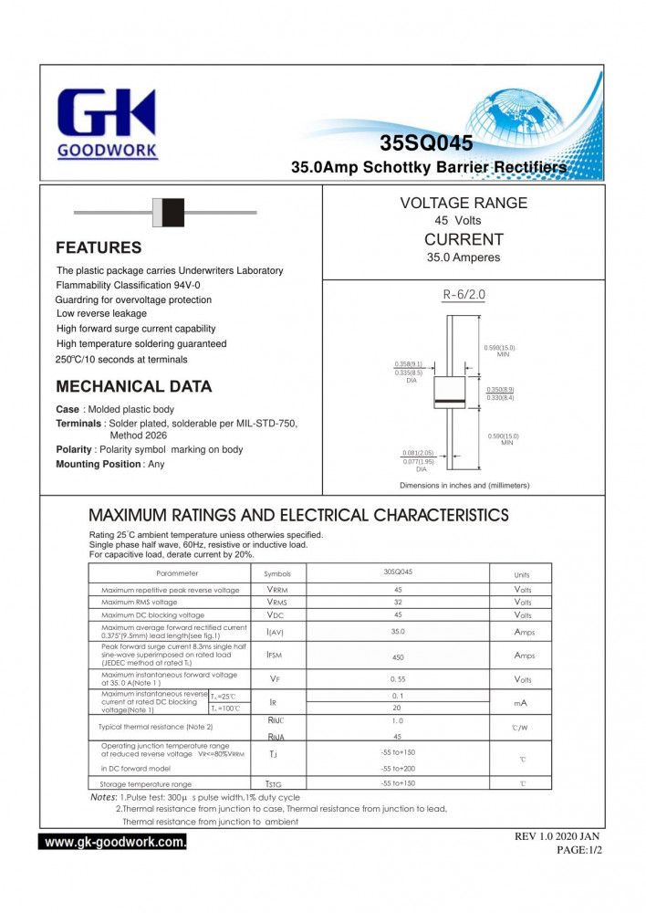 GOODWORK 35SQ045 datasheet page 1