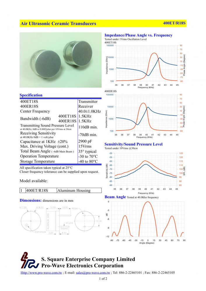 400ET/R18S technical document page 1