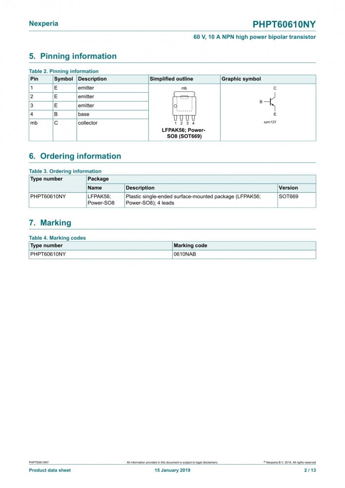 PHPT60610NYX datasheet page 2