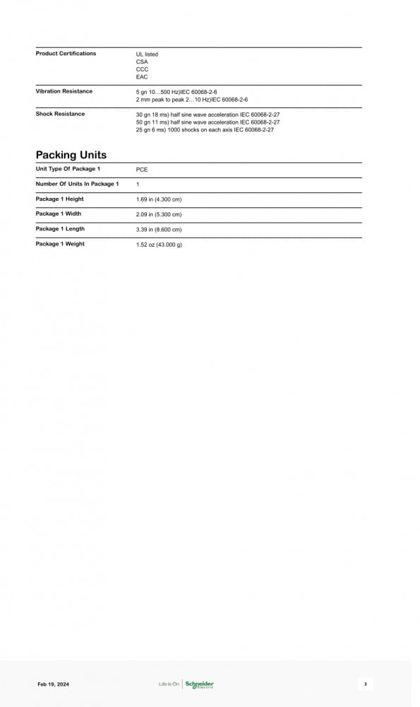 XB5FA3311 technical document page 3