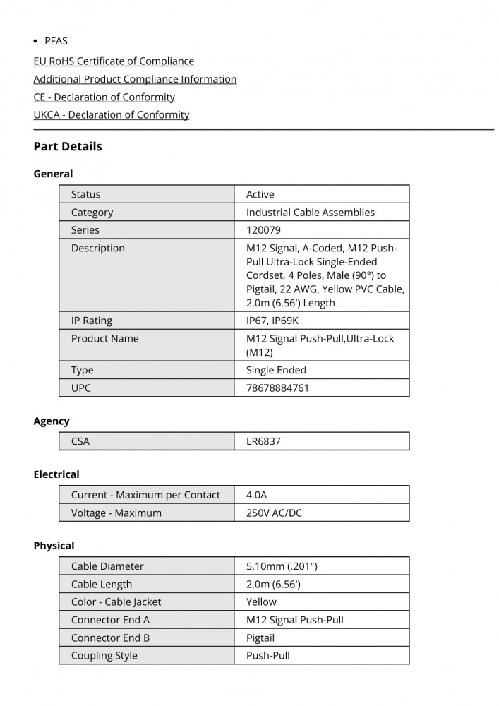 MOLEX 1200790187 technical drawing, page 2