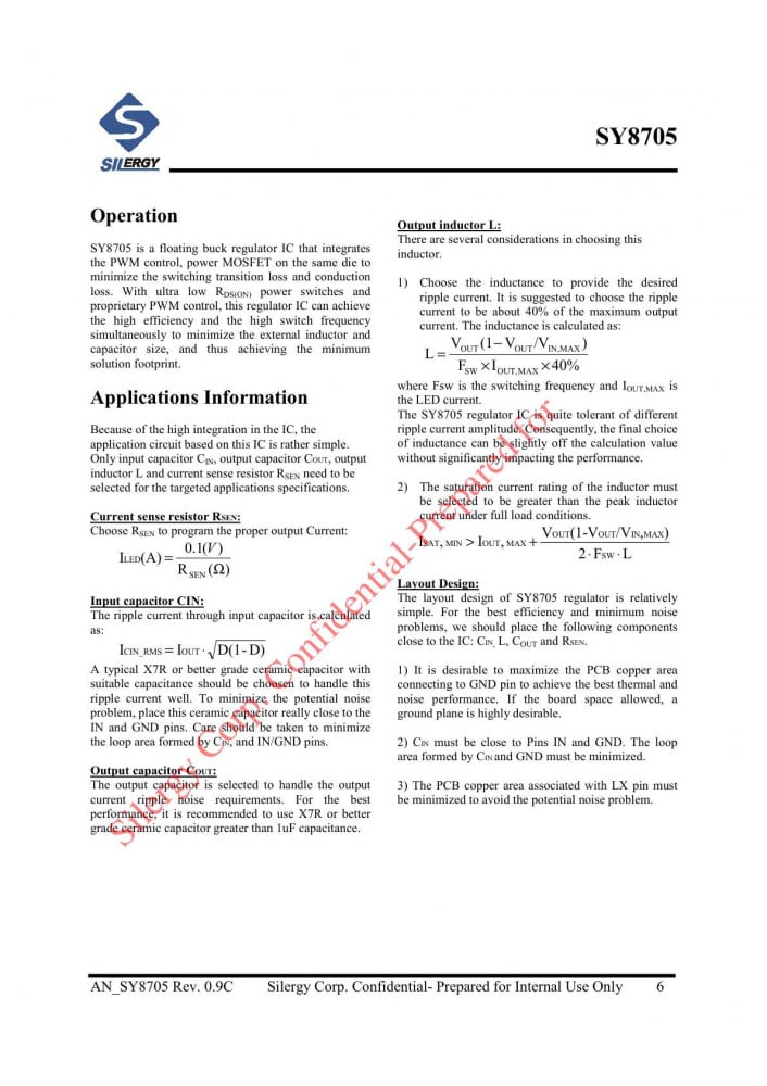 SY8705FCC datasheet page 6