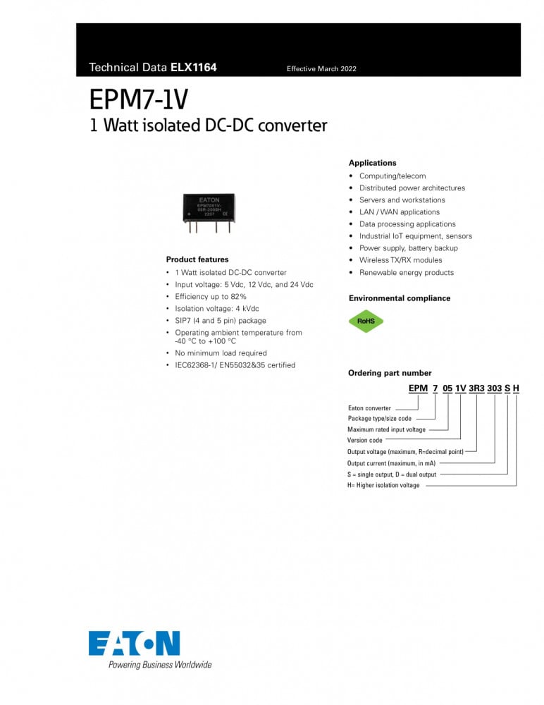 EPM7-1V datasheet page 1