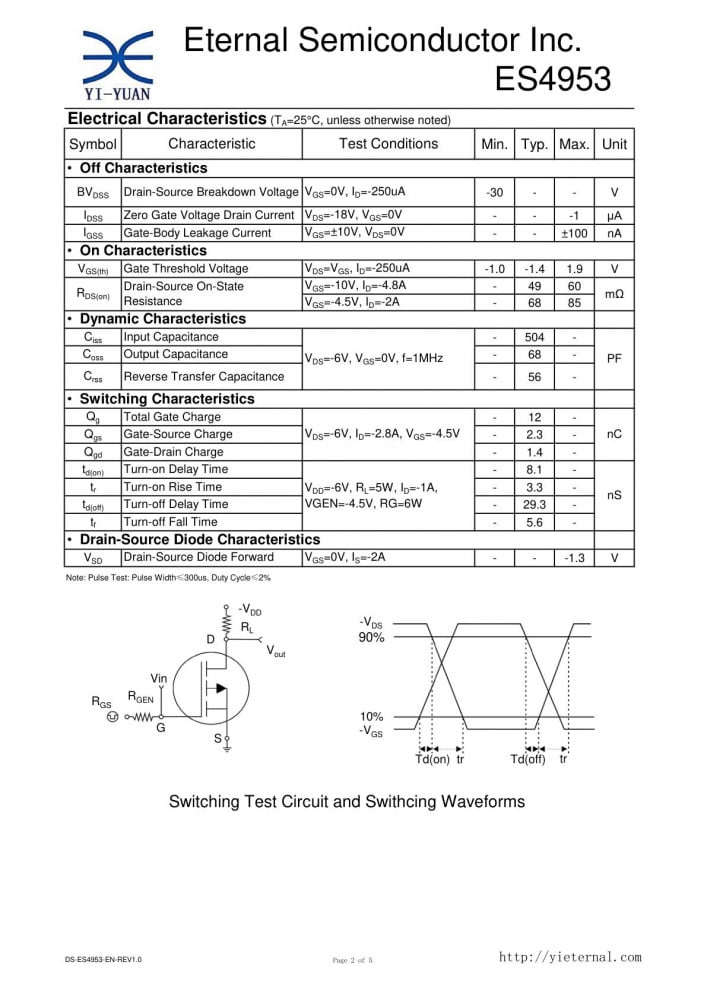 ES4953 datasheet page 2