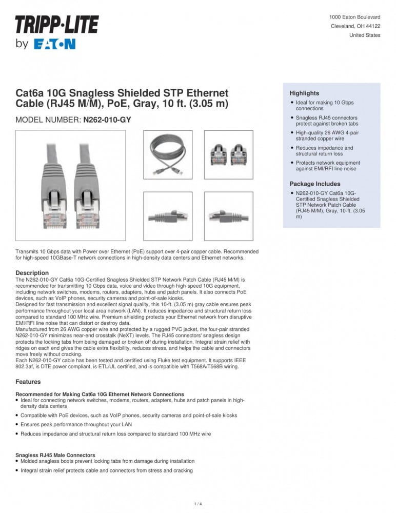 N262-010-GY technical document page 1