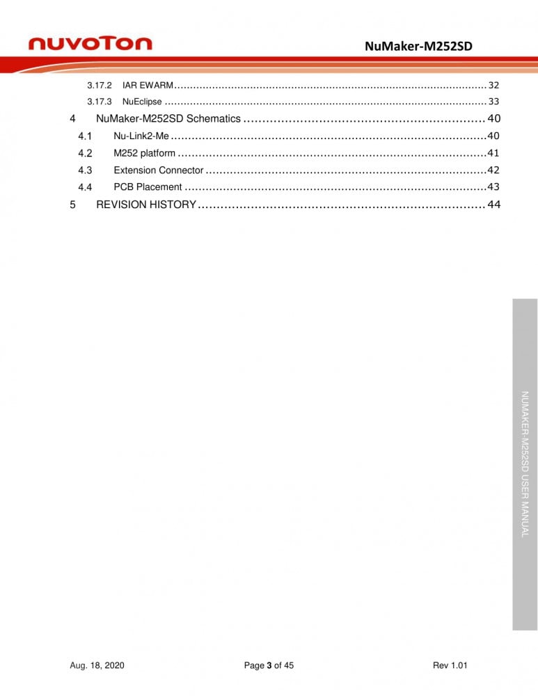 NuMaker-M252SD manual page 3