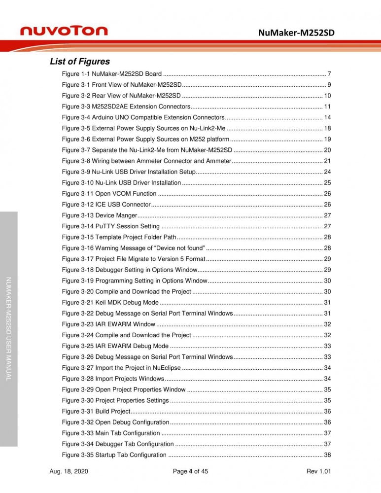 NuMaker-M252SD manual page 4