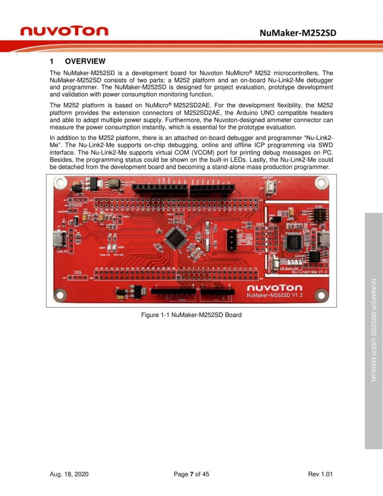 NuMaker-M252SD manual page 7