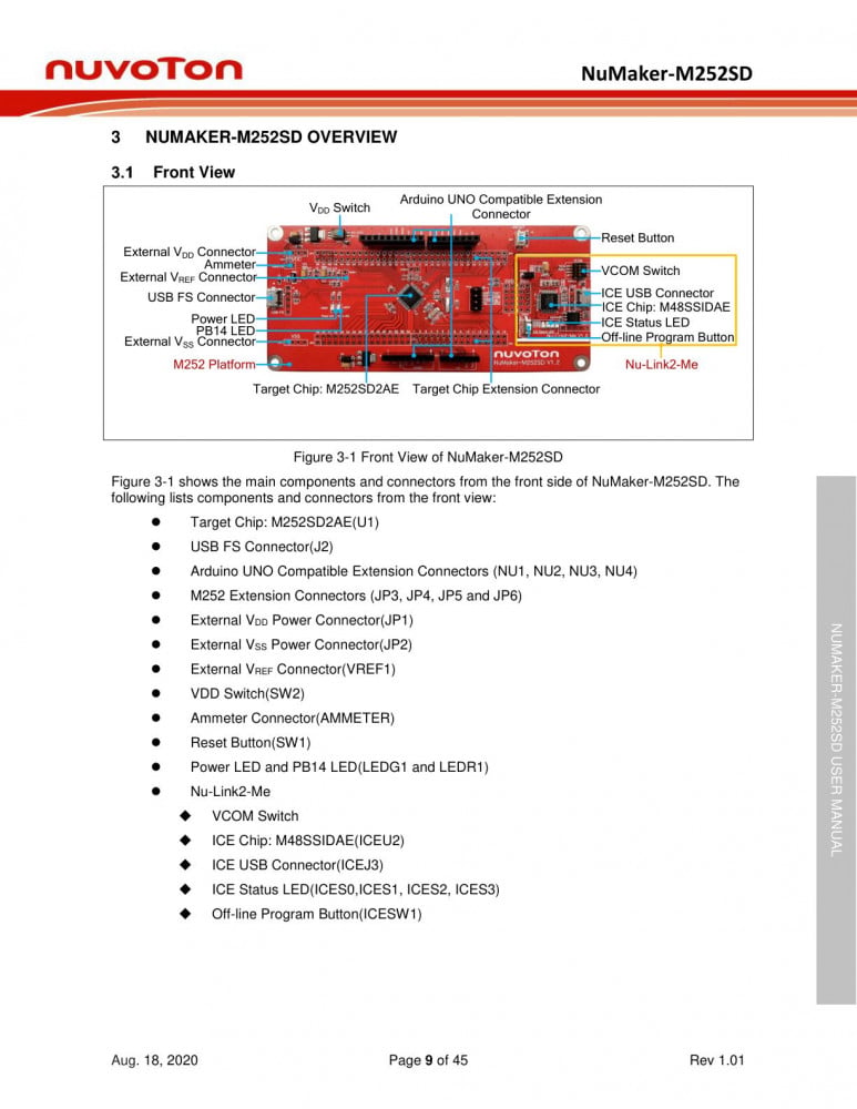 NuMaker-M252SD manual page 9