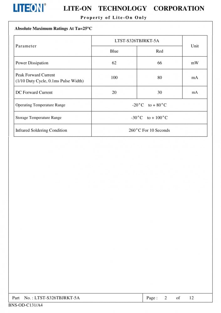 LTST-S326TBJRKT-5A datasheet page 3