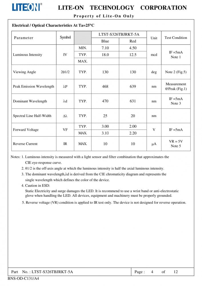 LTST-S326TBJRKT-5A datasheet page 5