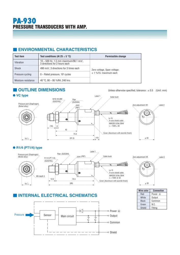 PA-930 technical document page 3