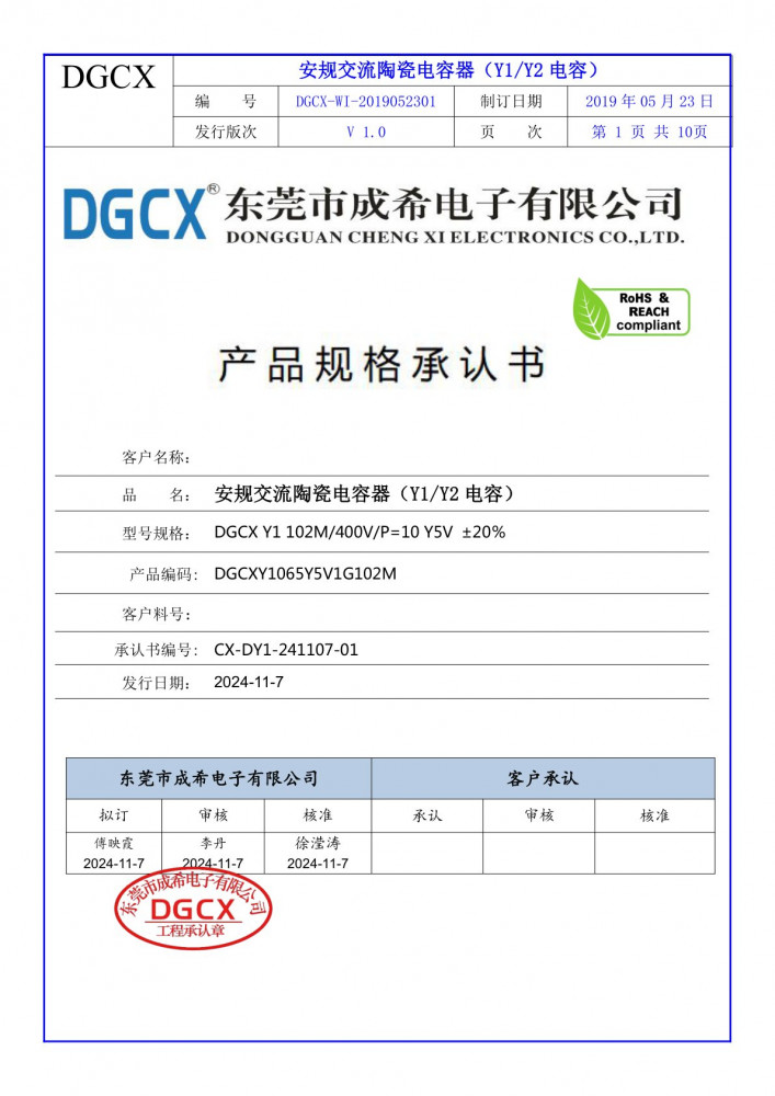 DGCX approval document page 1