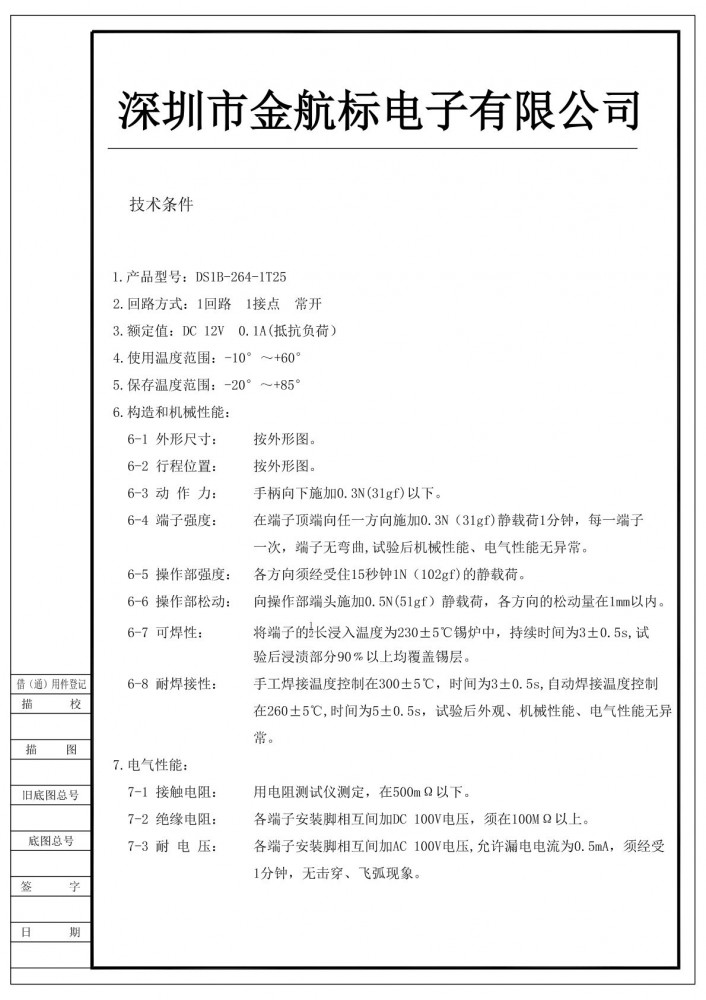 KH-DS1AB-264-1T25 electrical test page 4