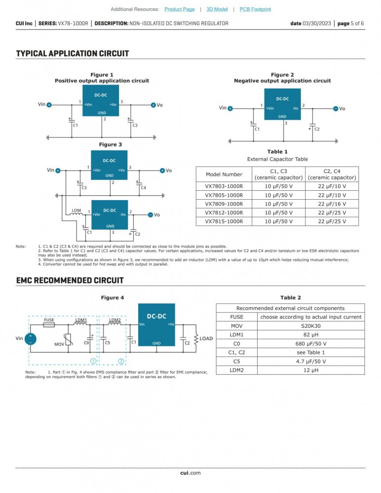 CUI VX78-1000R datasheet page 5