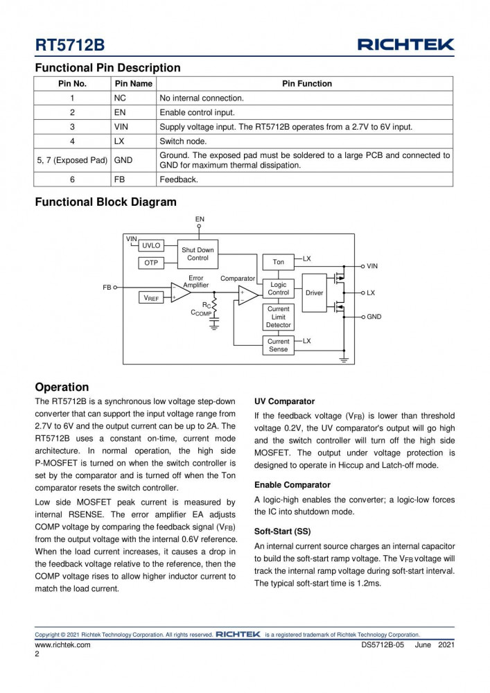 RT5712B datasheet page 2