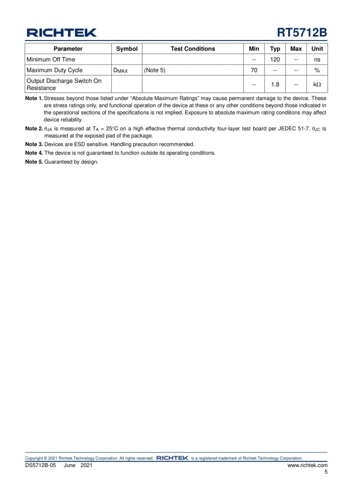 RT5712B datasheet page 5