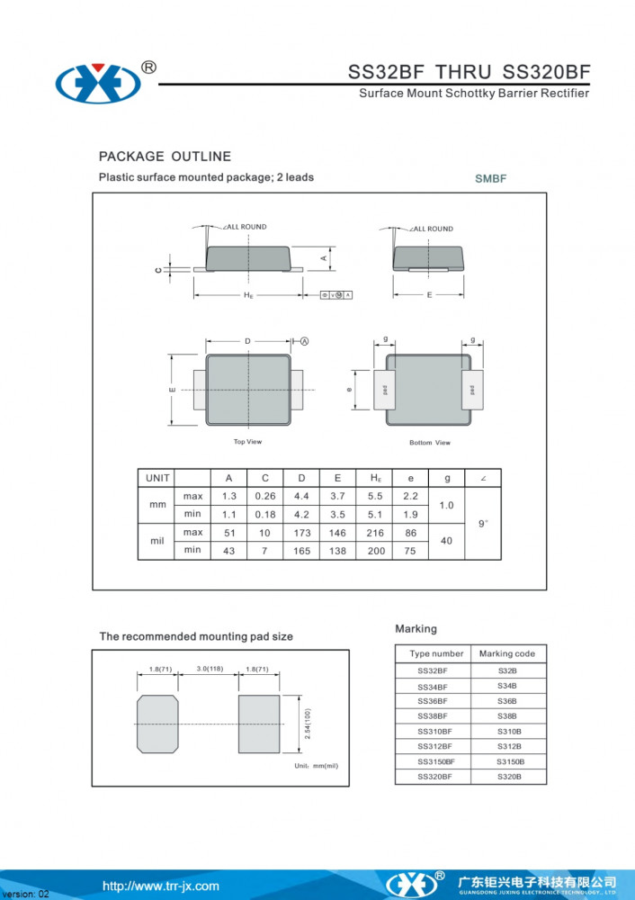 JUXING SS310BF datasheet page 3