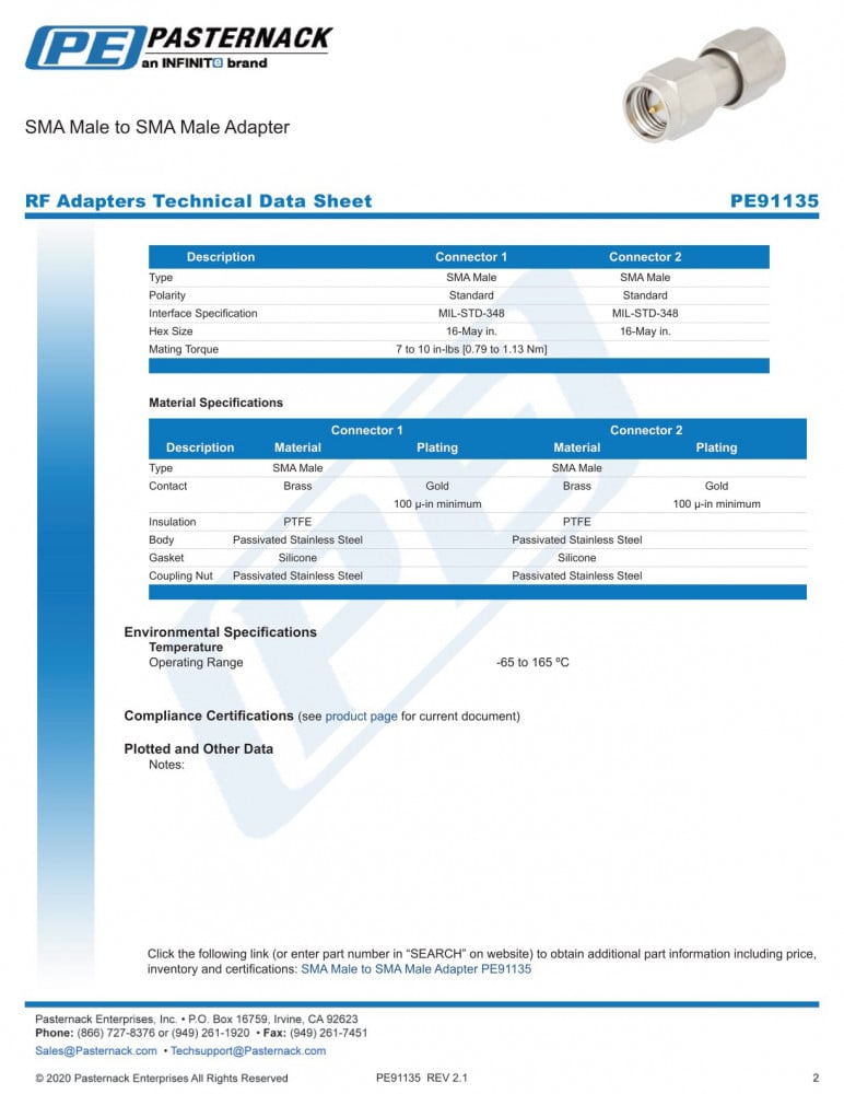 PE91135 technical document page 2
