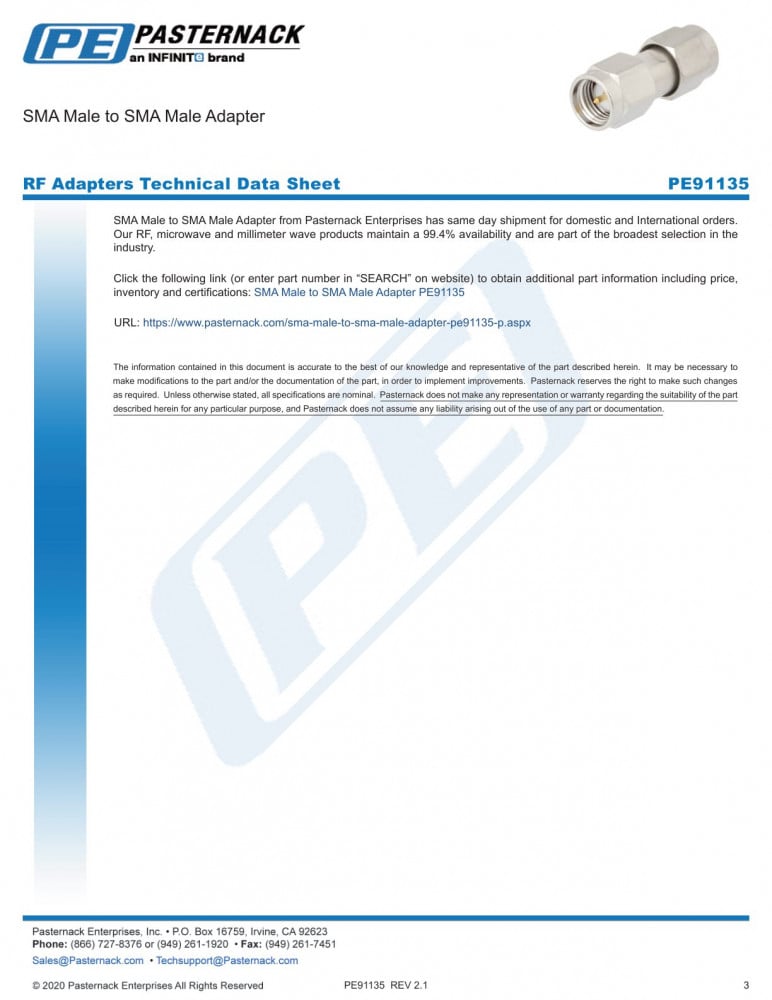 PE91135 technical document page 3