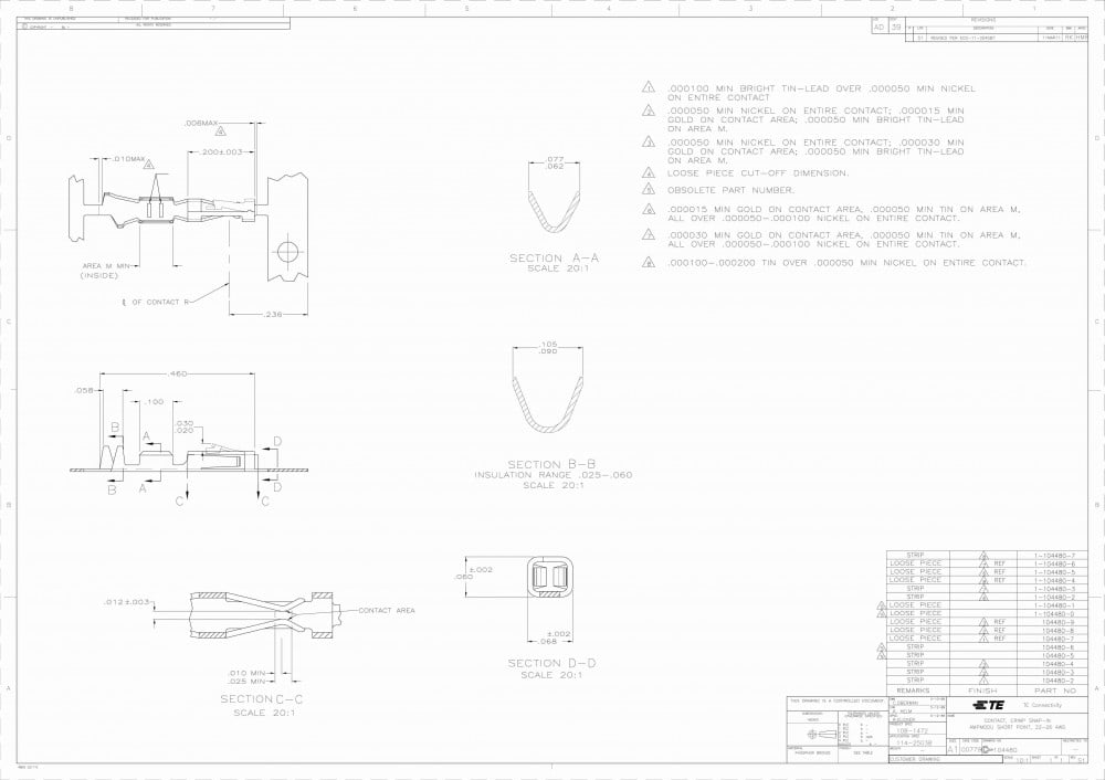 TE Connectivity 1-104480-7 customer drawing