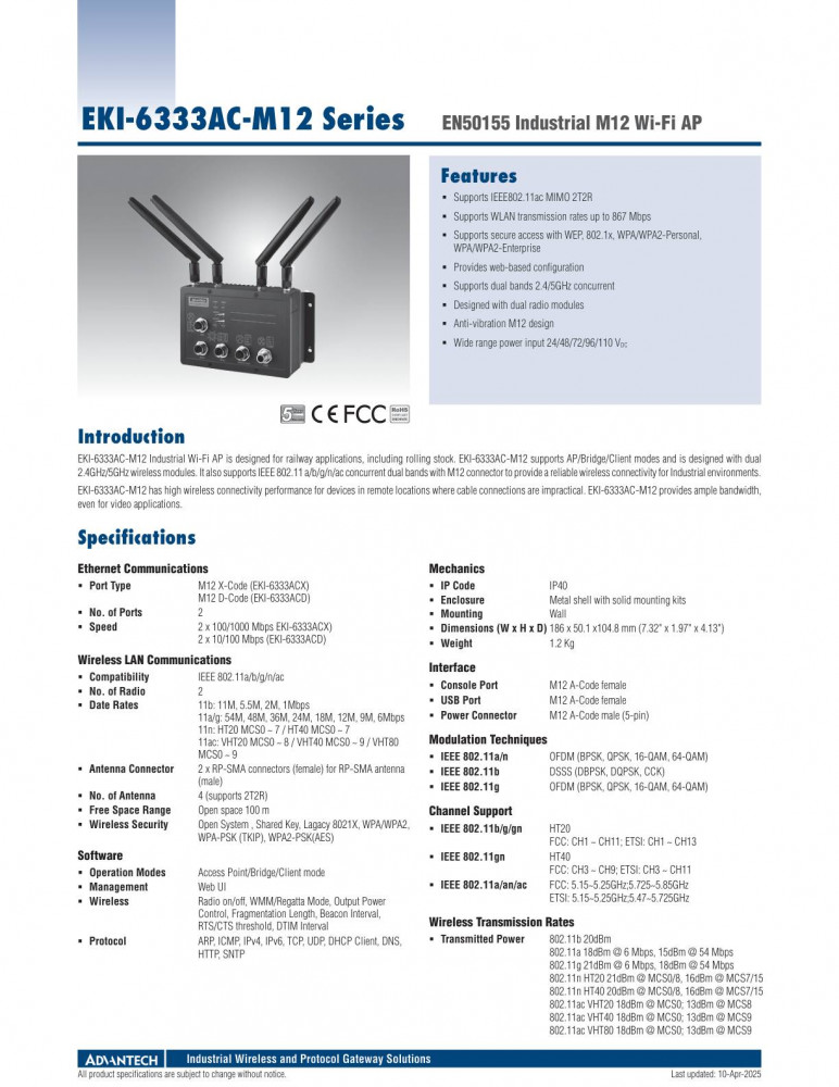 EKI-6333AC-M12 product documentation page 1