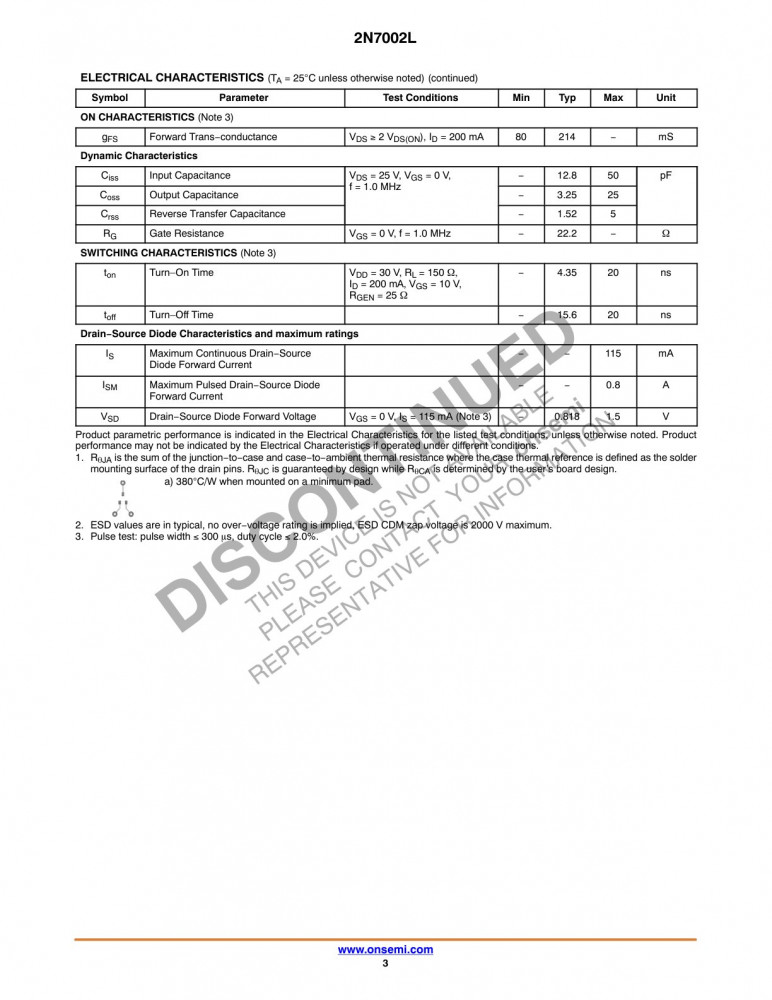 2N7002L datasheet page 3