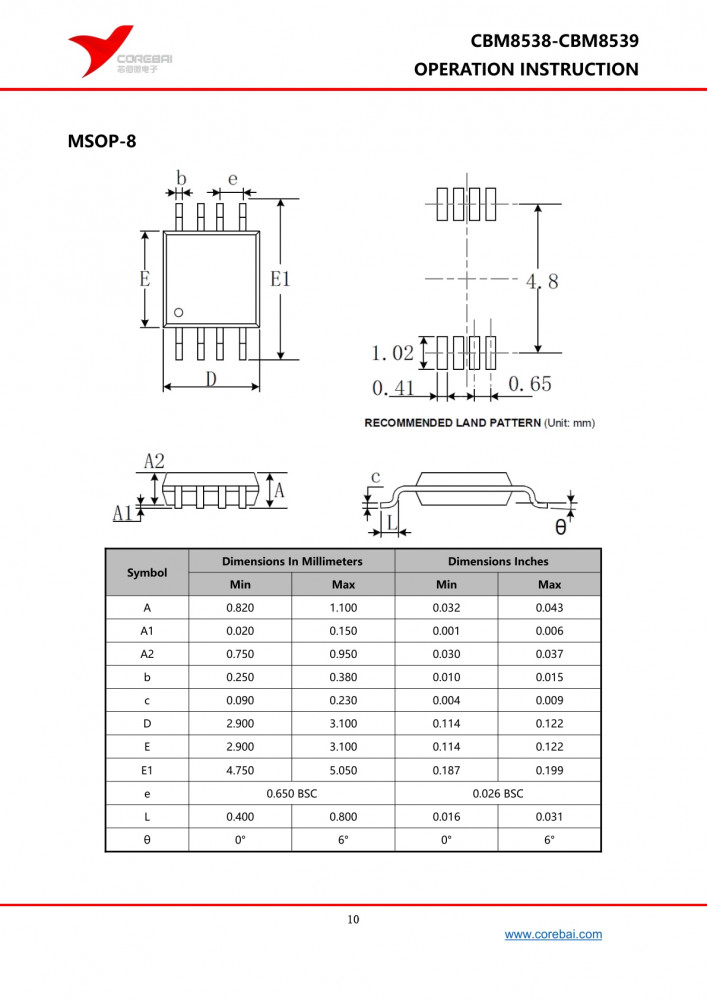 CBM8539 technical document page 10