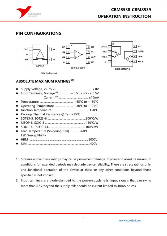CBM8539 technical document page 2