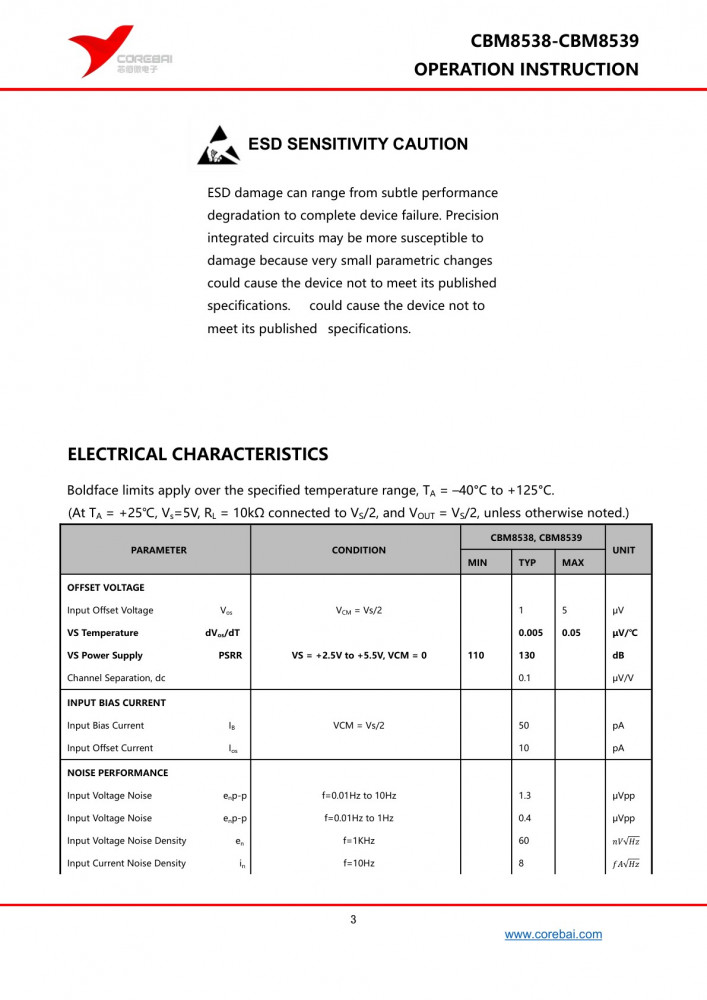 CBM8539 technical document page 3