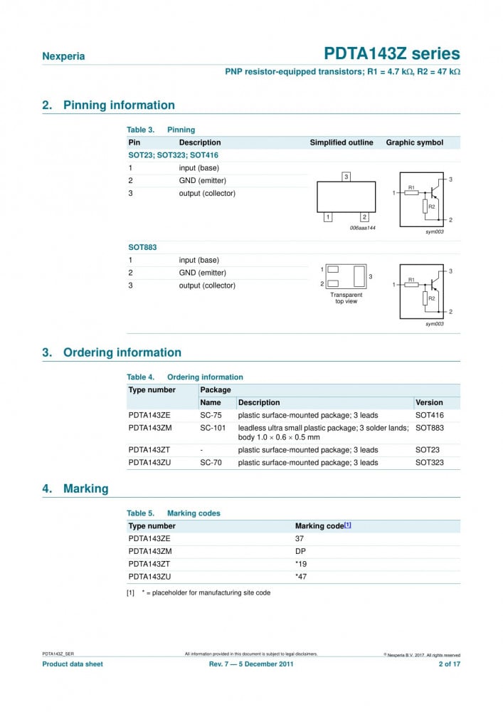 PDTA143ZT datasheet page 2