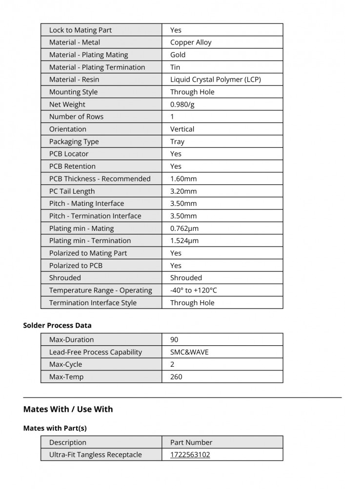 Technical document image 3 for MOLEX 1722871302