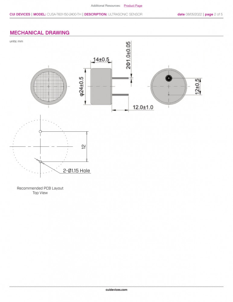 CUSA-T601-150-2400-TH datasheet page 2