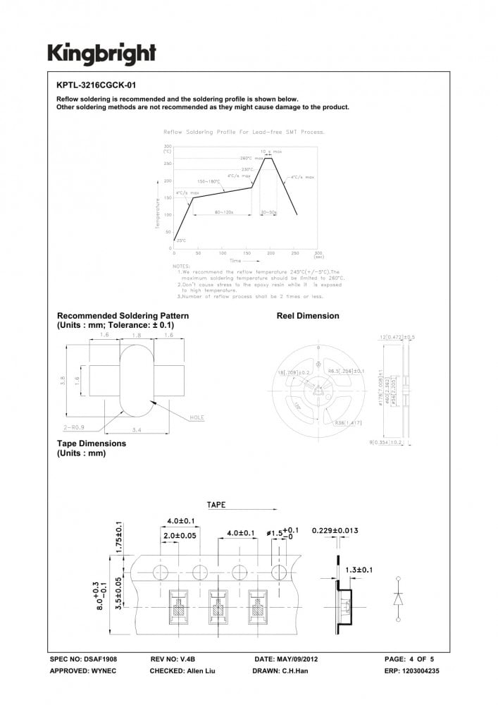 KPTL-3216CGCK-01 datasheet page 4