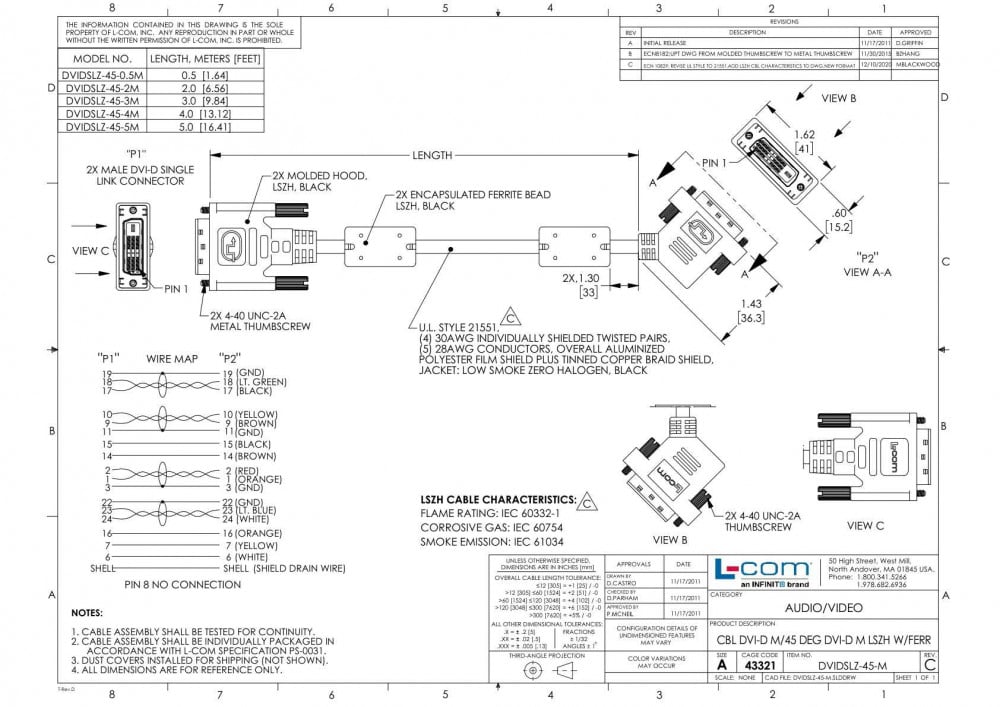 DVIDSLZ-45-0.5M technical document page