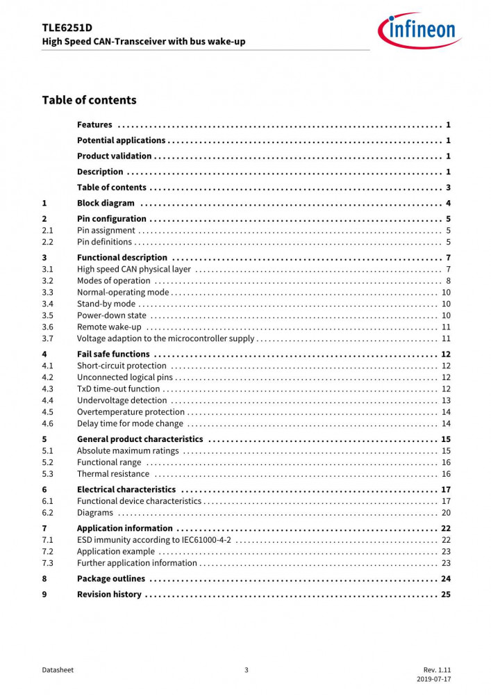 TLE6251D document page 3