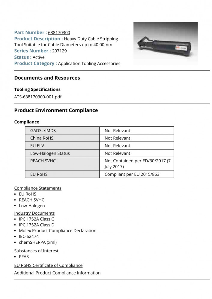 MOLEX 638170300 document preview page 1